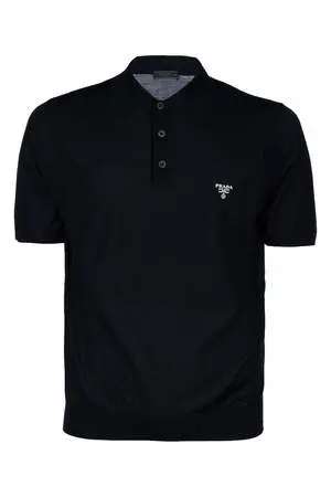Prada Black Knitwear Polo Shirt