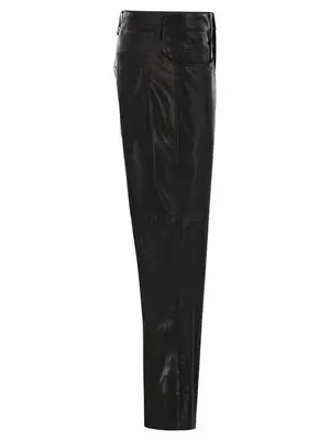 Brunello Cucinelli Wide Five-pocket Trousers In Smooth Nappa Leather
