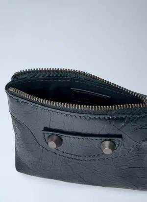 Balenciaga Textured Leather Zipped Pochette With Adjustable Strap
