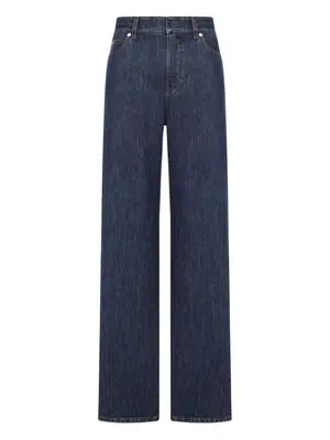 Fendi High-waisted Straight Leg Five-pocket Jeans - Blue