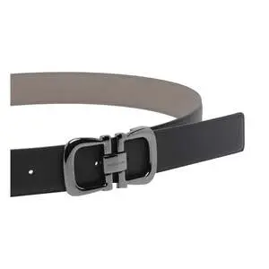FERRAGAMO Adjustable Woven Leather Belt With Engraved Buckle - Brown