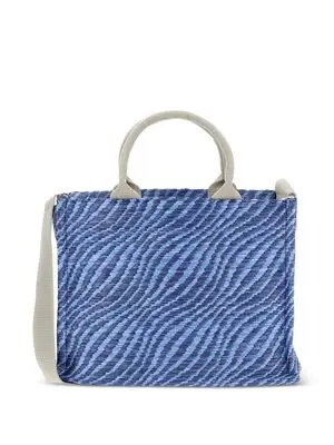 Marni Wavy Raffia-effect Small Tote Bag - Blue