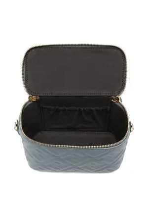 Fendi Vanity Nappa Leather Bag With Ff Motif - Blue