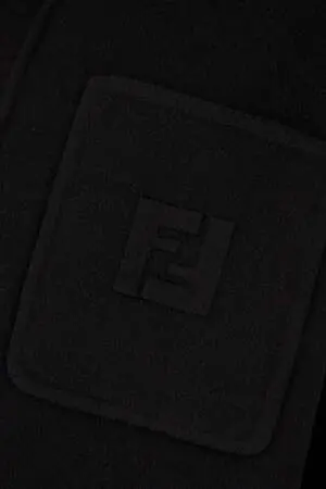 Fendi Black Textured Jacket With Logo Detail