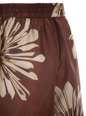 Brunello Cucinelli Silk Twill Floral Print Shorts - Multicolor