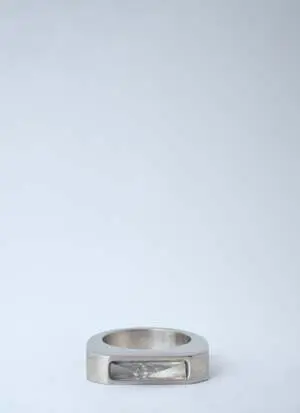 Rick Owens Pyramid Palladium Brass Ring - Silver