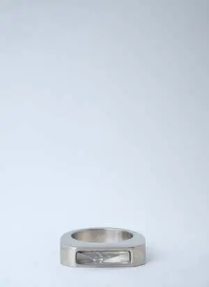 Rick Owens Pyramid Palladium Brass Ring - Silver