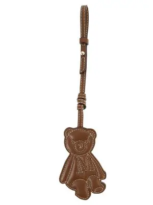 Max Mara Leather Bear Charm Keyring - Brown