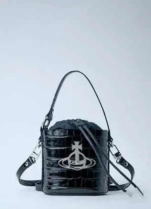 VIVIENNE WESTWOOD Daisy Drawstring Bucket Bag - Black