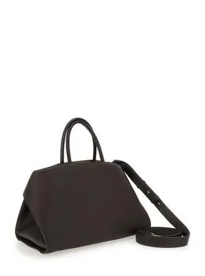 FERRAGAMO Leather Handbag With Gancini Buckles - Multicolor