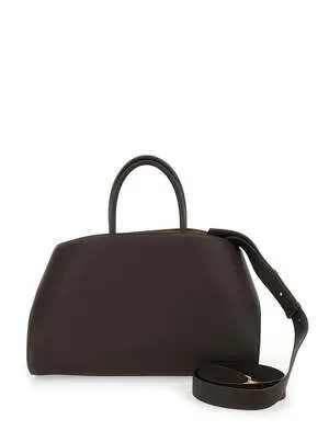FERRAGAMO Leather Handbag With Gancini Buckles - Multicolor