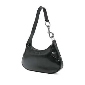 Mulberry Calf Leather Shoulder Bag With Silver-tone Hardware - Black