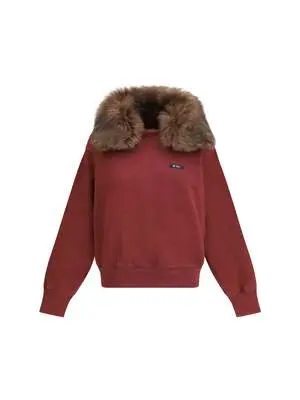 Prada Sweatshirt With Shearling Collar - Multicolor