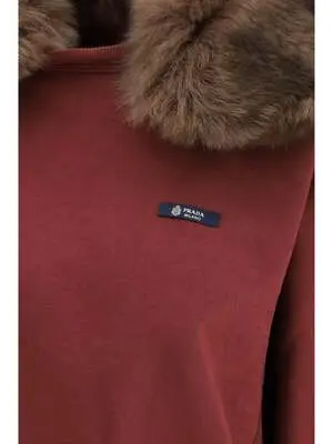 Prada Sweatshirt With Shearling Collar - Multicolor