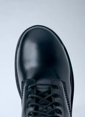 Balenciaga Leather Combat Boots With Track Sole