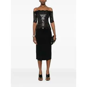 Rabanne Off-shoulder Sequin Embellished Top
