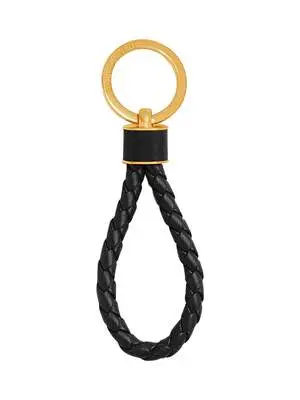 Bottega Veneta Intrecciato Leather Key Ring - Black