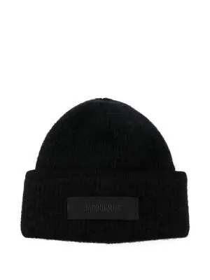 Jacquemus Le Bonnet Gros Grain Alpaca Wool Beanie - Black