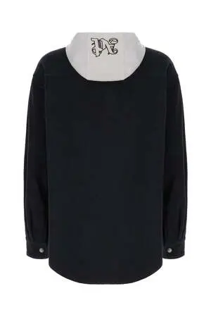 Palm Angels Hooded Shirt Jacket With Embroidered Detail