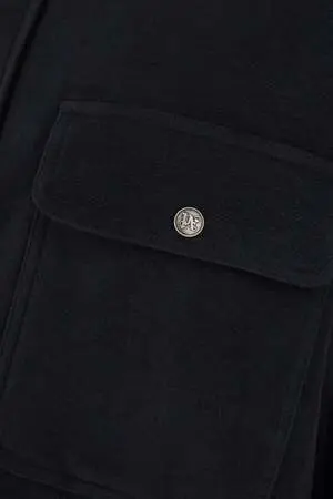 Palm Angels Hooded Shirt Jacket With Embroidered Detail