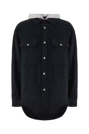 Palm Angels Hooded Shirt Jacket With Embroidered Detail - Multicolor
