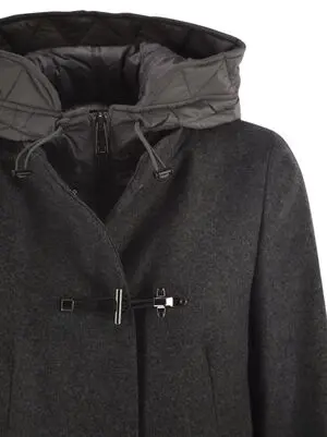 FAY Toggle Coat In Mélange Wool Cloth - Multicolor