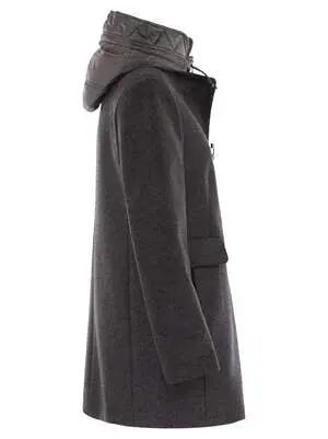 FAY Toggle Coat In Mélange Wool Cloth - Multicolor