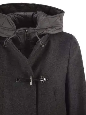 FAY Toggle Coat In Mélange Wool Cloth - Multicolor