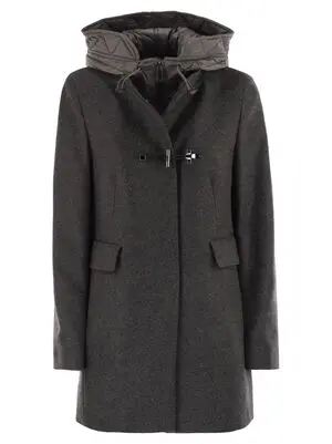 FAY FAY Toggle Coat In Mélange Wool Cloth