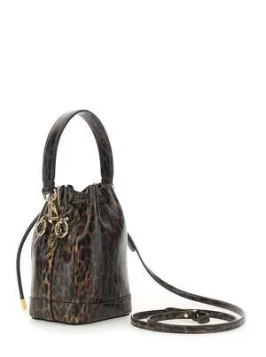 Fendi Mon Tresor Mini Bucket Bag With Jaguar Print Leather - Multicolor
