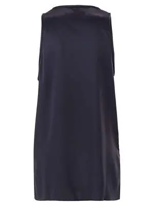 Brunello Cucinelli Stretch Silk Satin Crew Neck Top - Multicolor