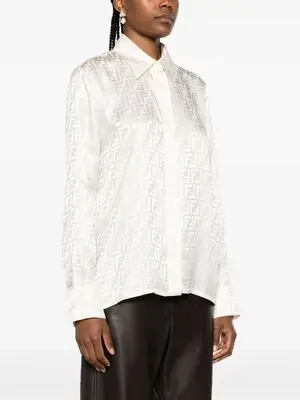 Fendi Ff Monogram Silk Satin Shirt