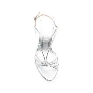 AeydĒ Strappy Knot Slingback Sandals - Silver
