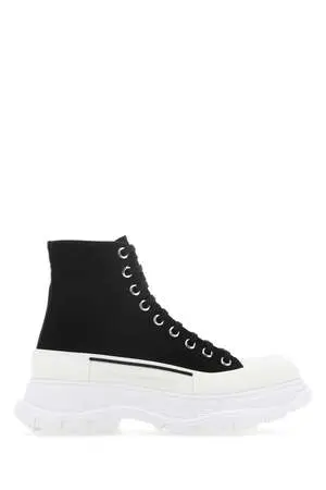 Alexander McQueen Canvas Lace-up High Top Sneakers