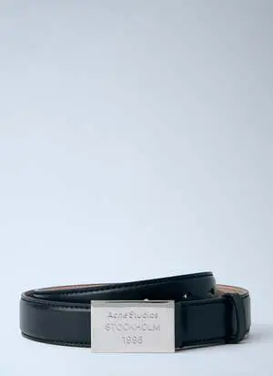 Acne Studios Engraved Logo Leather Belt - Black