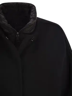 FAY 3-in-1 Double-sided Wool And Cashmere Cape With Removable Padded Jacket - Black