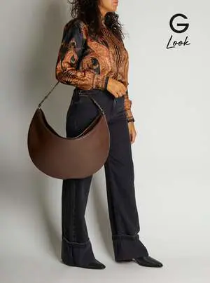 Jacquemus Le Calisso Rond Large' Leather Shoulder Bag - Brown