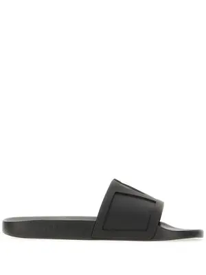Valentino Garavani Rubber Pool Slides - Black