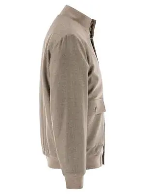 FAY Virgin Wool Bomber Jacket - Cream
