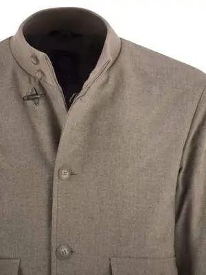 FAY Virgin Wool Bomber Jacket - Cream