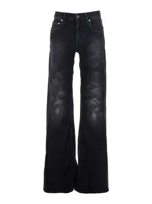 Balenciaga Wide Leg Faded Effect Denim Jeans - Multicolor