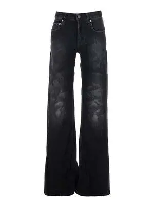 Balenciaga Wide Leg Faded Effect Denim Jeans - Multicolor