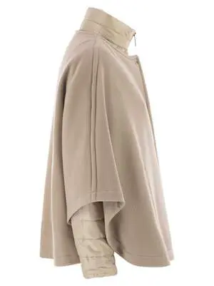 FAY 3-in-1 Double-sided Wool And Cashmere Cape With Removable Padded Jacket - Multicolor