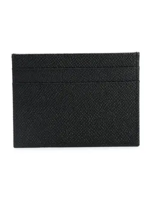 Dolce & Gabbana Dauphine Calfskin Card Holder With Branded Plate - Black