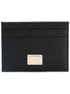 Dolce & Gabbana Dolce & Gabbana Women Dauphine Calfskin Card Holder With Branded Plate Black