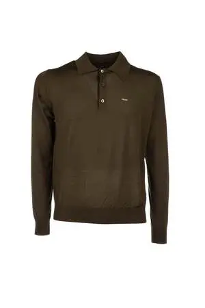 Prada Long Sleeve Knitwear With Polo Collar - Multicolor