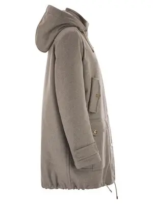 FAY Wool And Cashmere Parka With Removable Hood