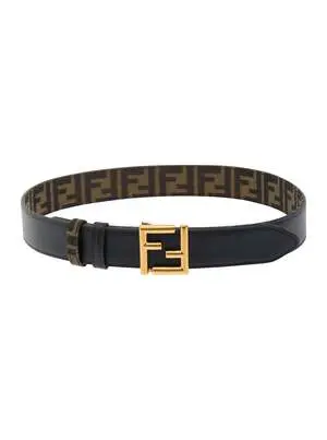 Fendi Reversible Ff Logo Buckle Leather Belt - Multicolor
