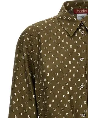 Max Mara Silk Twill Printed Shirt With Belt