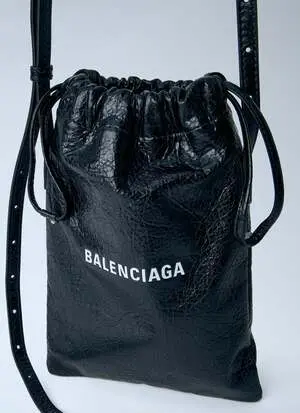 Balenciaga Shopper Phone Holder - Black